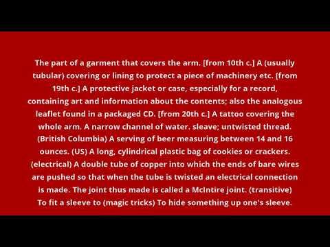 what is the meaning of sleeve.