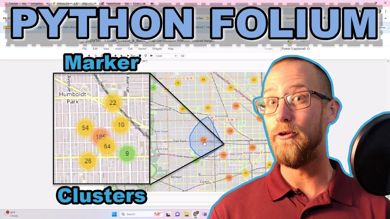 Improve Performance Using Marker Clusters in Python Folium, Tutorial 4