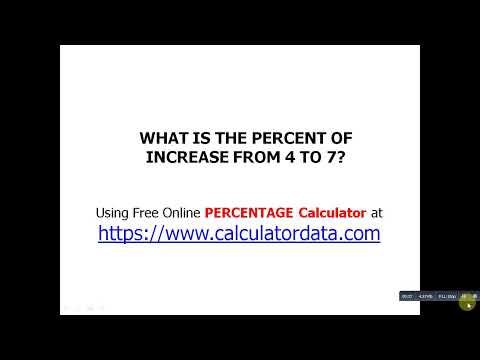 Online Percentage Calculator- What is the Percentage of increase from 4 to 7?www.calculatordata.com.