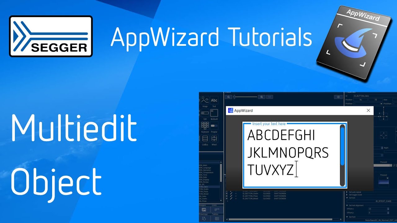 SEGGER emWin AppWizard — Multiedit Object