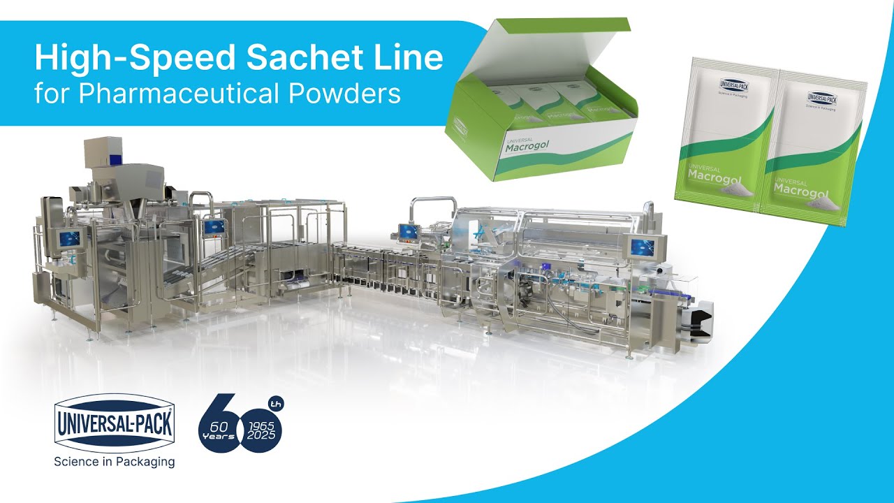 Efficient Pharmaceutical Powder Sachet Packaging Line by Universal Pack. Speed and Accuracy.
