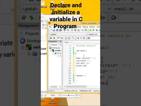 Declare and initialize variables in C language