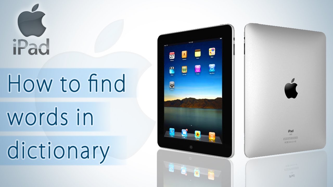 iPad - How to find words in dictionary