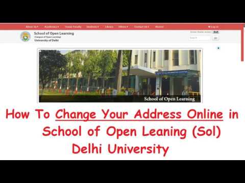 How to Change Address in School of Open Learning (SOL) DU Online