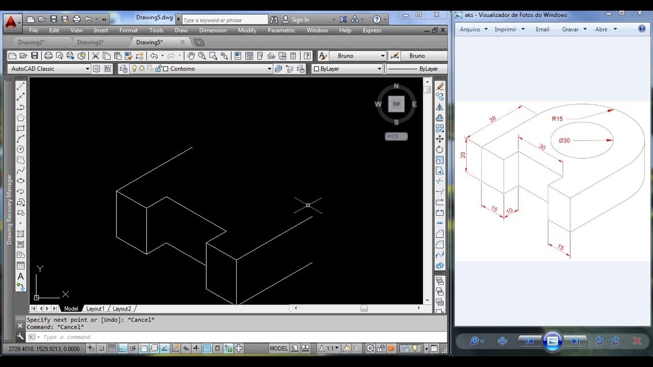Autocad - Perspectiva Isométrica - Impressão pdf - Configuração do Template