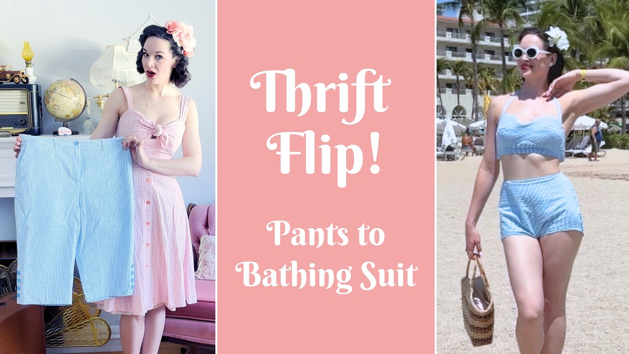 Thrift Flip: Pants to a Vintage 1940s Bathing Suit