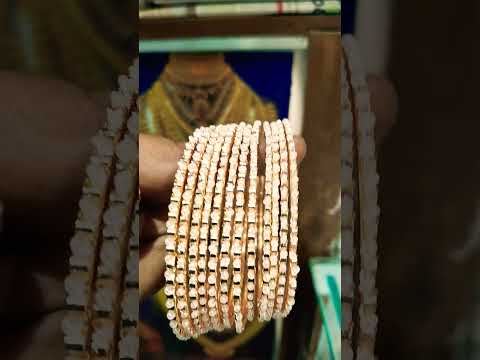 himani's Gallery 1g gold jewellery Rose gold with Cristal bangles set price 320