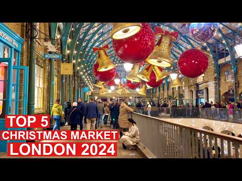Top 5 London Christmas Markets for 2024 ✨ London Christmas Walk  [ 4K HDR ]