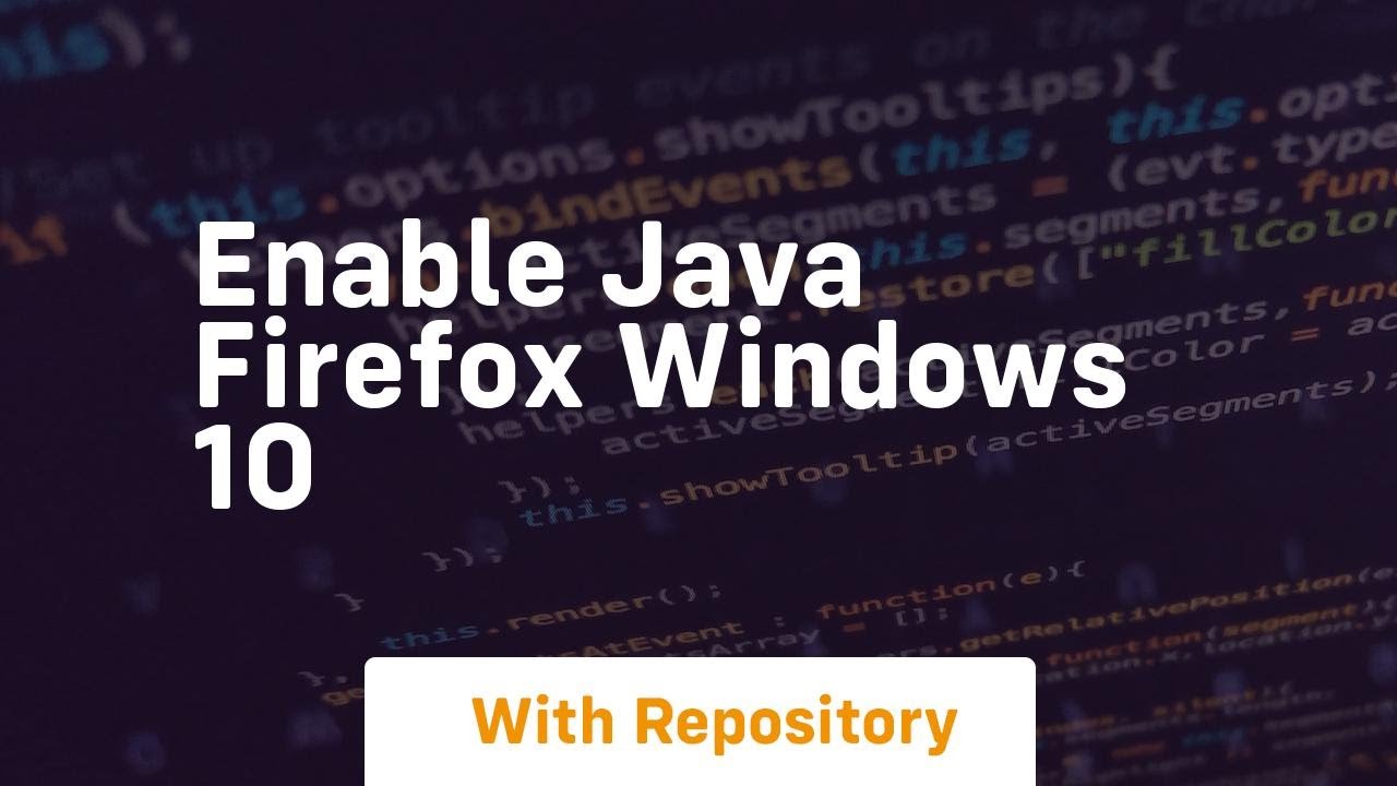 enable java firefox windows 10