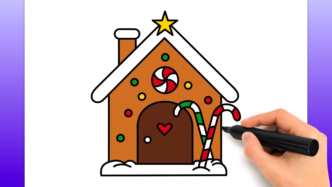 Cómo Dibujar Una Casa De Jengibre (Tutorial De Dibujo Fácil)
