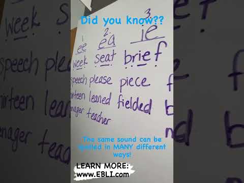 EBLI Concept - Structured Linguistic Literacy - SLL - SOR - Same Sound/Different Spelling Lesson