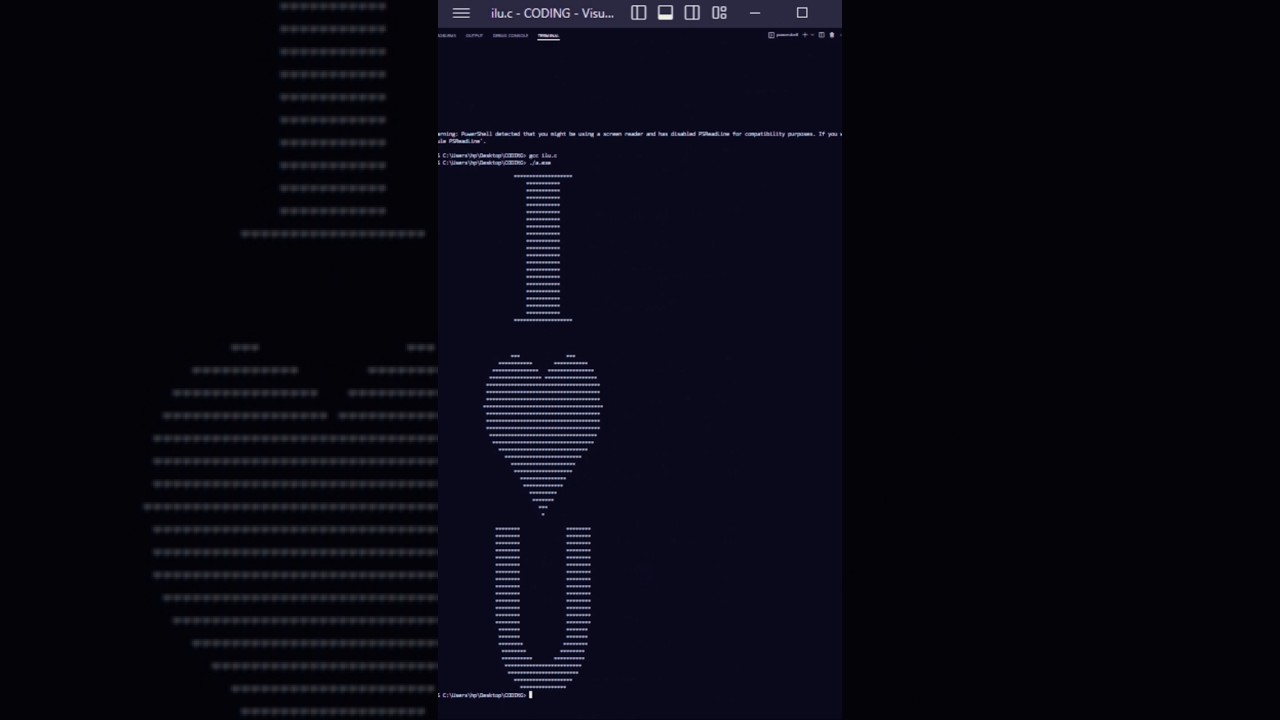 C program to print i love you ❣️ pattern #shorts #ytshorts #coding #cprogramming #codingation