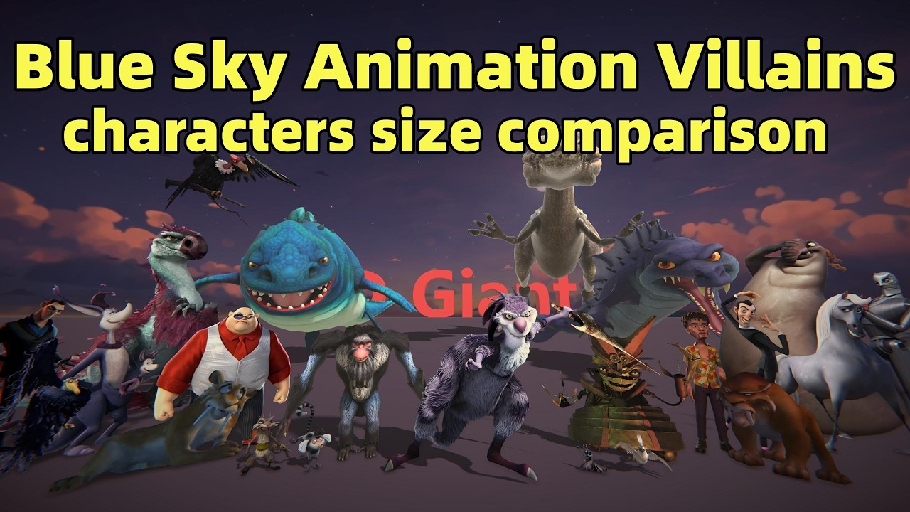 Blue Sky Animation Villains characters size comparison