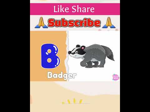 Alphabet letters | A for Armadillo I B for badger #tiptipkids #nursery #kidsvideo #nurseryrhymes