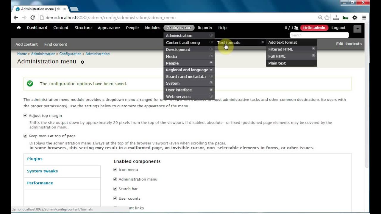 Drupal 7 - Administration Menu Module: How to create a shortcut