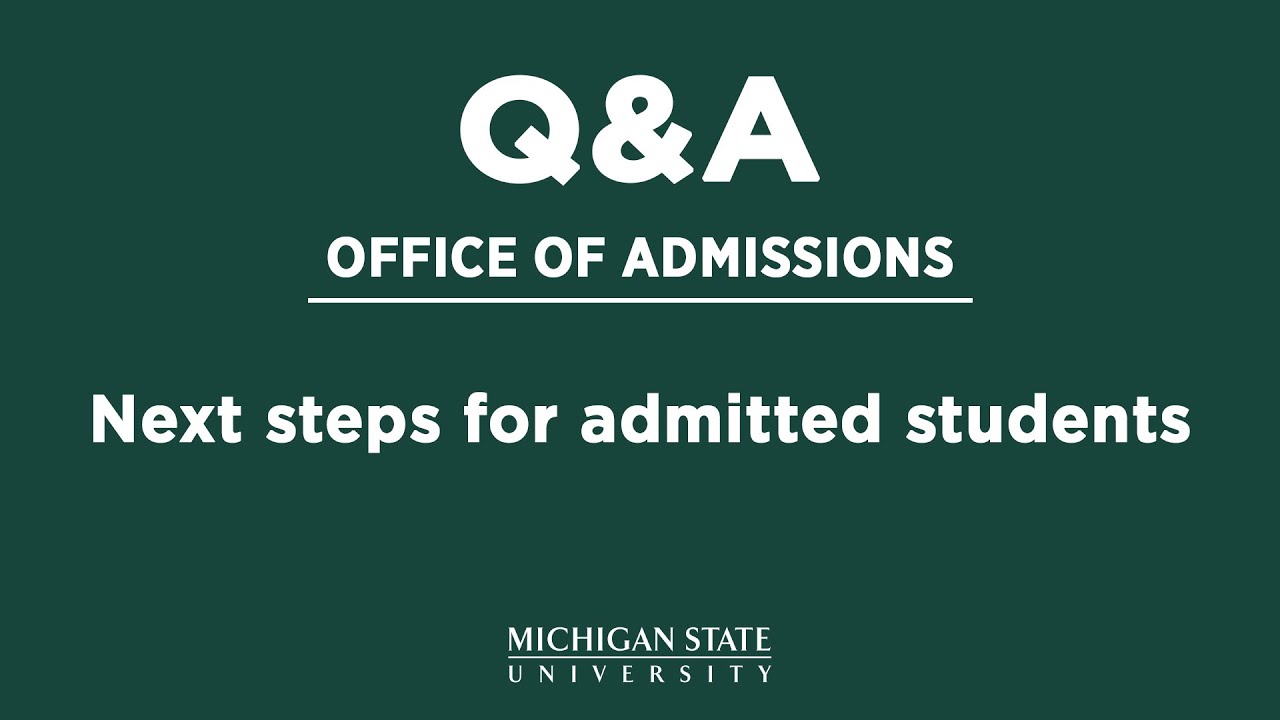 Next steps for admitted students