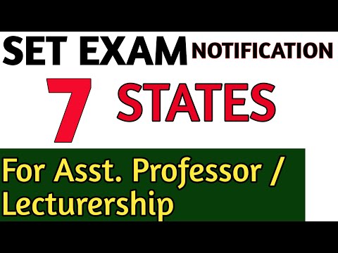 SET EXAM NOTIFICATION FOR 7 STATES / ASST PROFESSOR, LECTURERSHIP SET EXAM / APPLY FROM ANY STATE