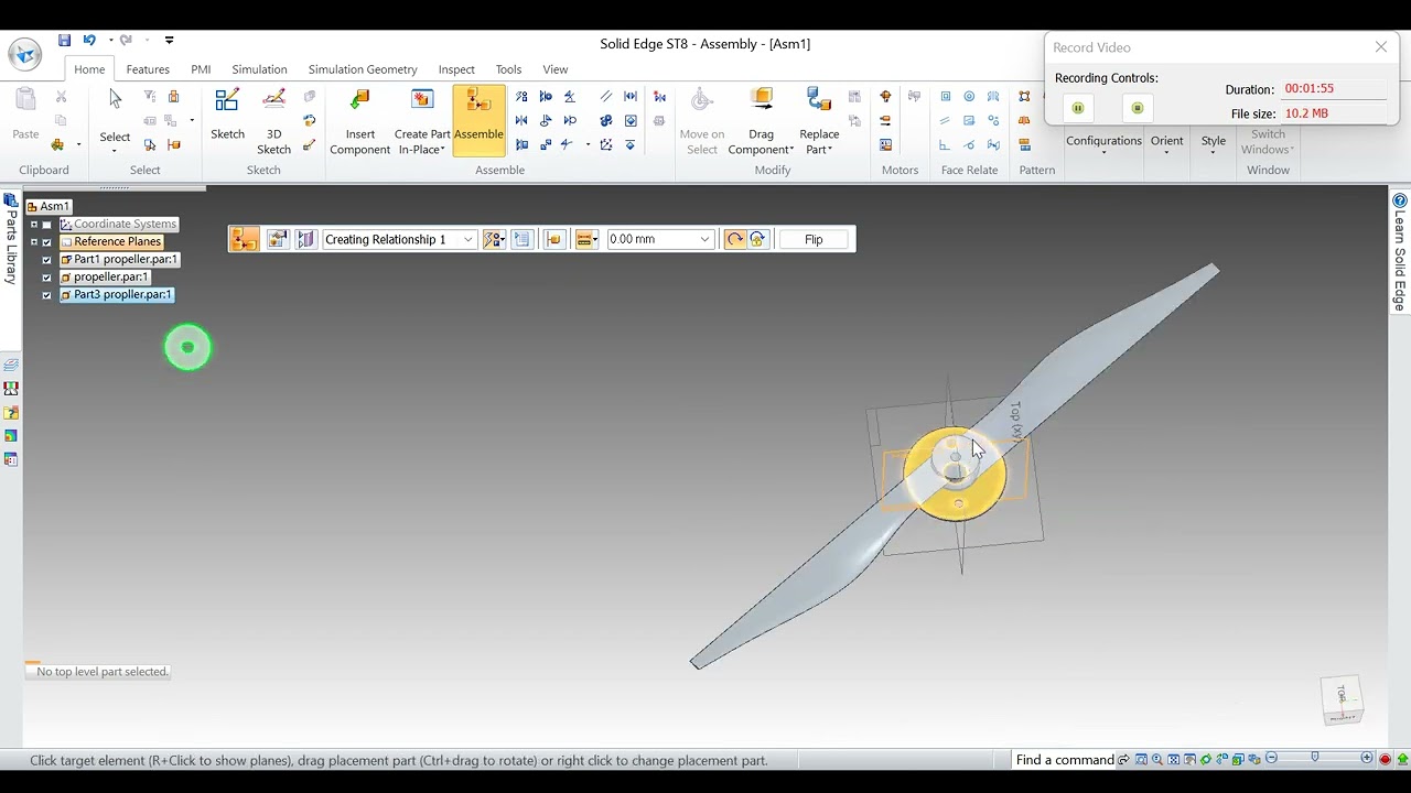 Propeller Assembly -- Computer Aided Design ( Solid Edge Software)