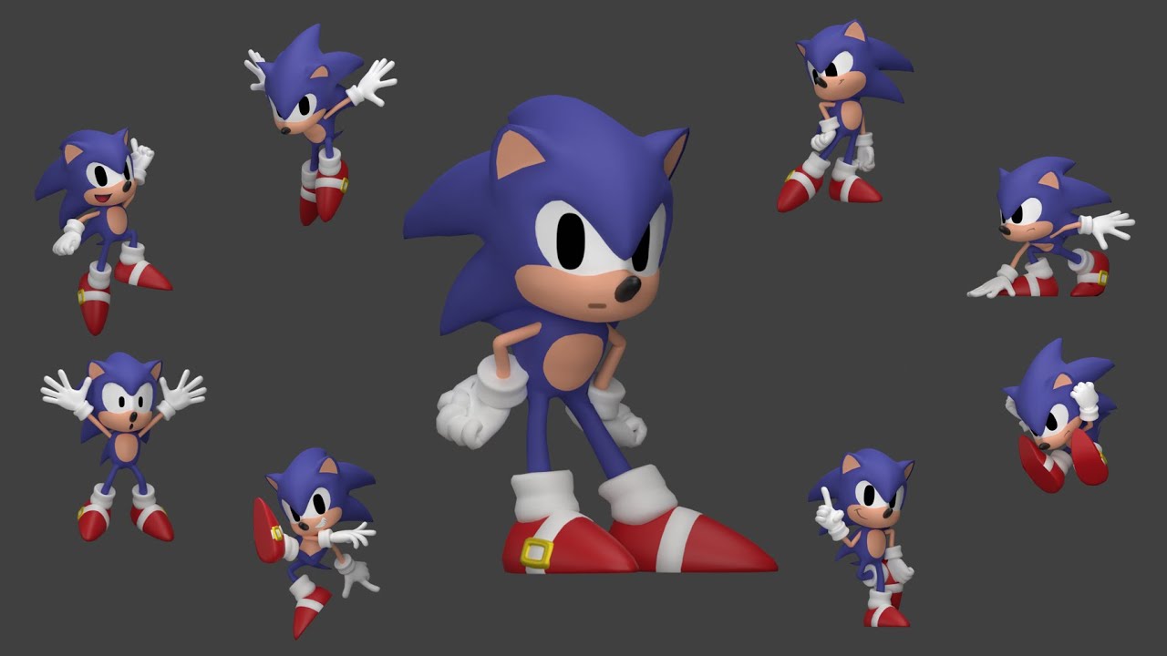 3D Genesis Sonic Model Animation Test (1/CD)