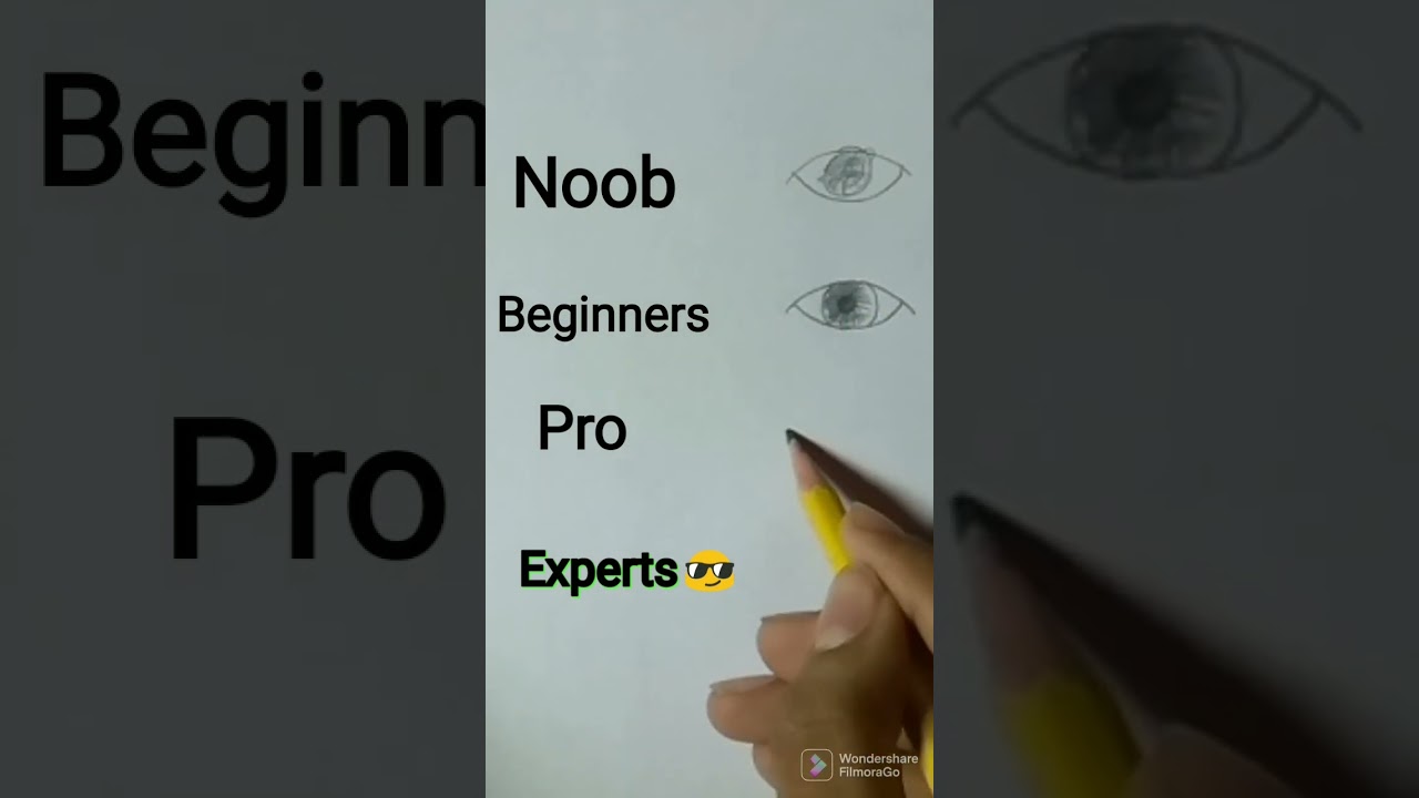 How to Draw Eyes (noob vs beginners vs pro vs experts). #shorts