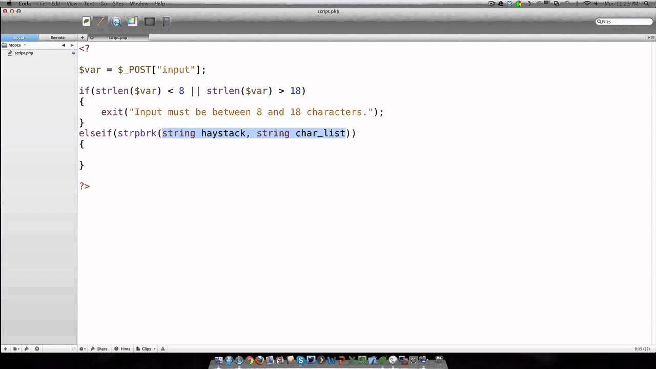 PHP Secure Coding Tutorial 1 - User Validation