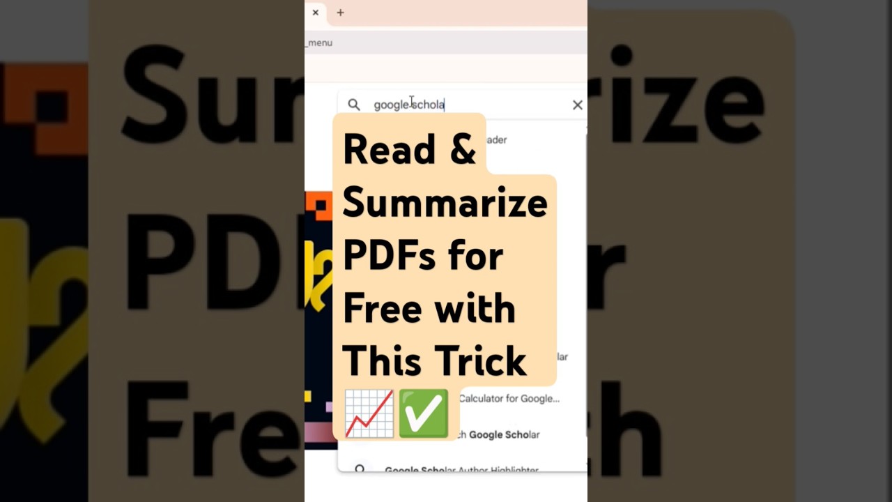 Free AI Tool Trick for PDF Reader In Google Scholar.
