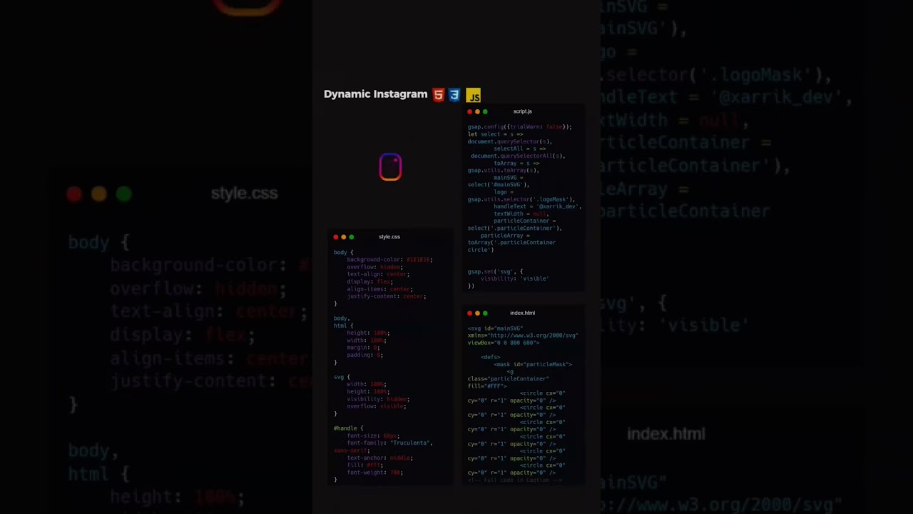 Dynamic Instagram | HTML5 - CSS - JavaScript