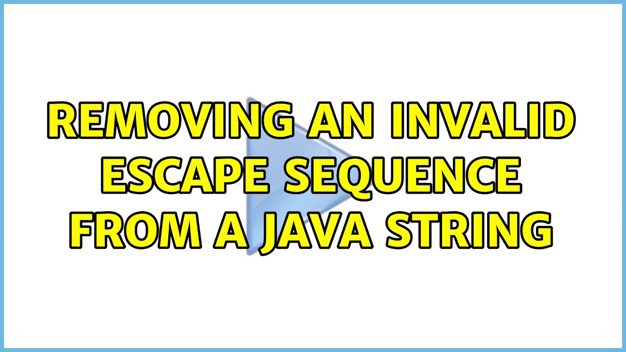 Removing an invalid escape sequence from a Java String
