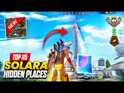 TOP 10 HIDDEN PLACES FOR BR RANK IN {SOLARA MAP} AFTER NEW SEASON UPDATE | br rank tips and tricks