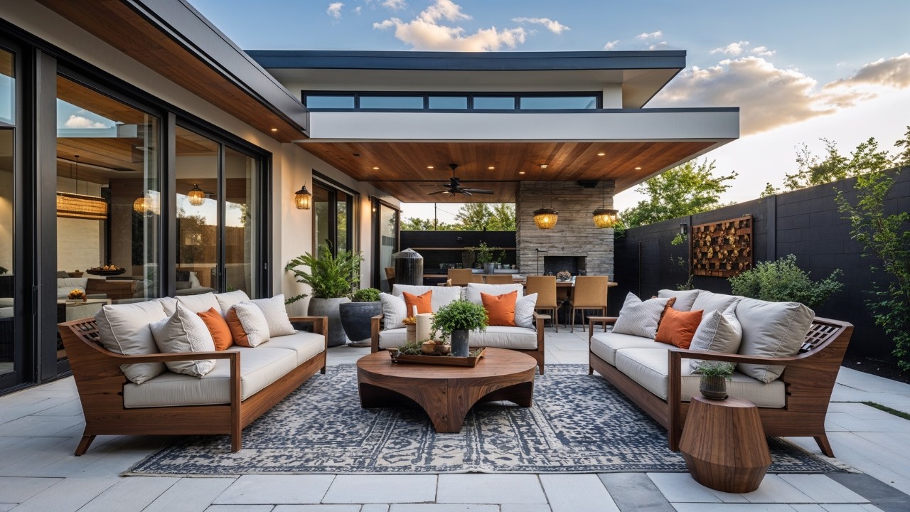 Modern Patio Design With Beautiful Furniture | Stunning Outdoor Living Inspiration