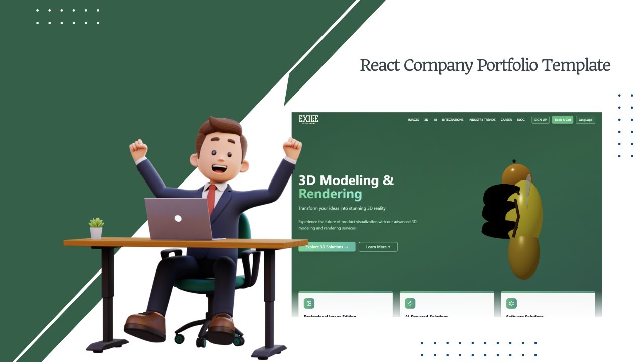 Build a Stunning Company Portfolio Template  with React , Tailwind CSS & TypeScript