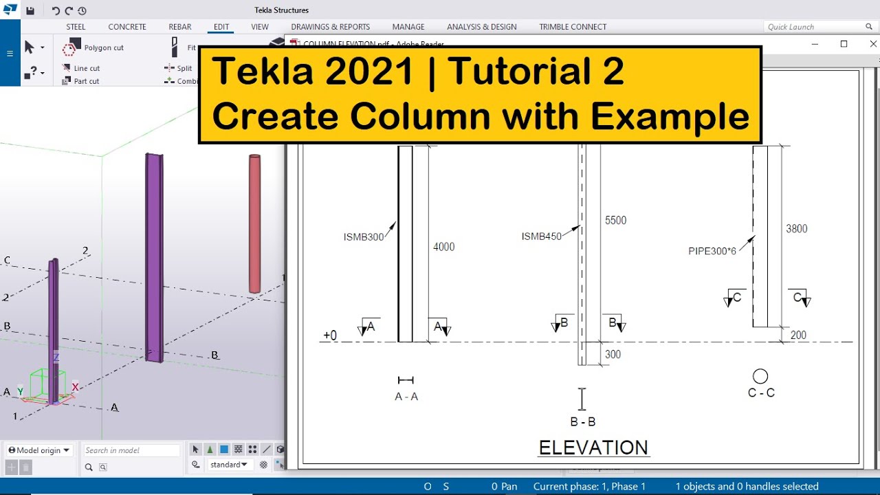 Tekla 2021 Tutorial 2 | Create Column with Example