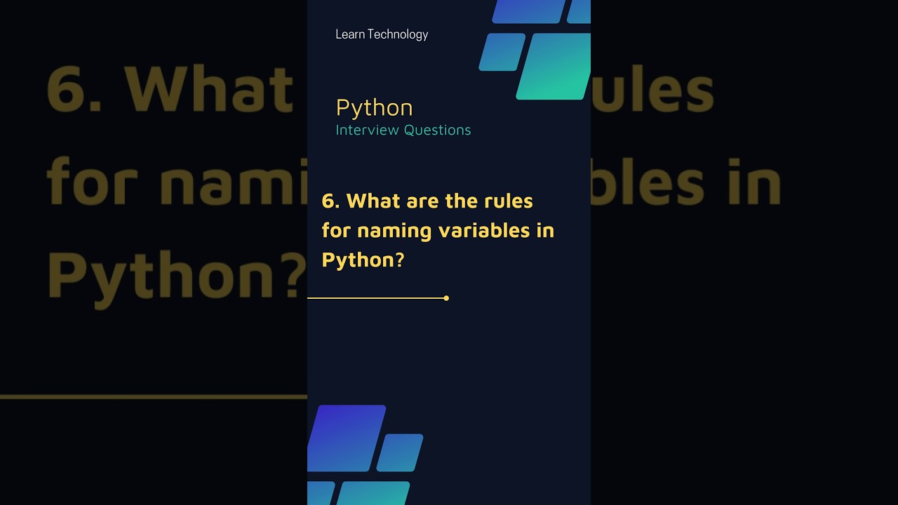 Rules for naming variables in Python | Most asked Python interview question | #pythontutorial