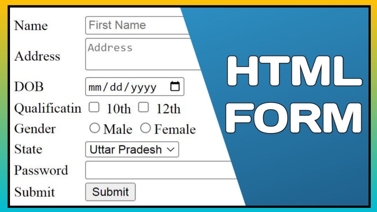 Html Form Tutorial | Form in Html in Notepad | How to make html form.