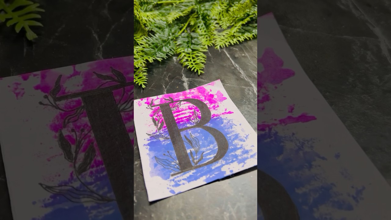 ✨FLORAL ALPHABET HAND DRAWN LETTER B✨#art #shortvideo #vivia