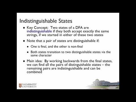 DFA State Minimization – CSCI 272 Formal Languages