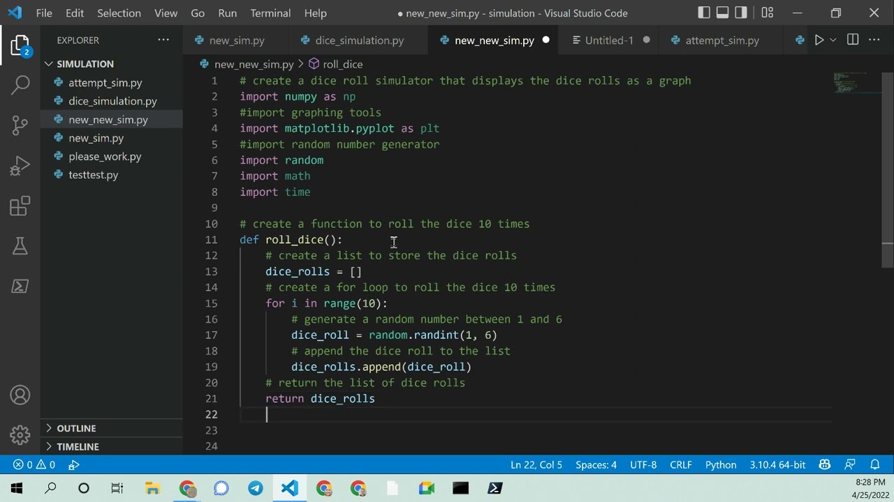 github copilot visual studio code build a simple dice roller with a graph