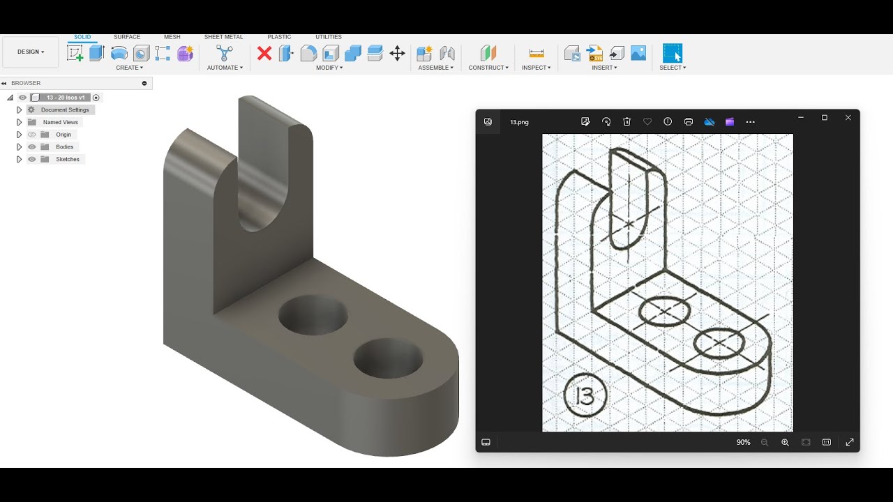 Autodesk Fusion Tutorial - 3D Modeling - 20 Isos Project - Solid Model #13