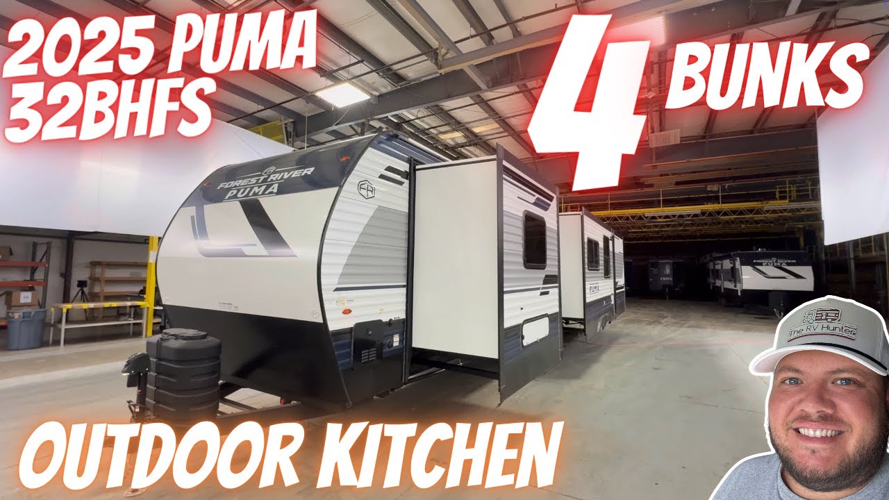 The Affordable Puma 32BHFS Travel Trailer Expands at Camp to Sleep Up ...