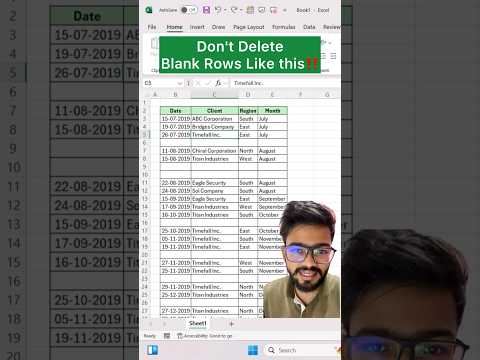 Don't Delete Blank Rows in Excel‼️Instead Use Amazing Trick #exceltips #excel #shorts #exceltricks