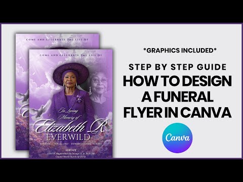How To Create A Funeral Announcement Flyer | Canva Funeral Program | Canva Obituary Tutorial|