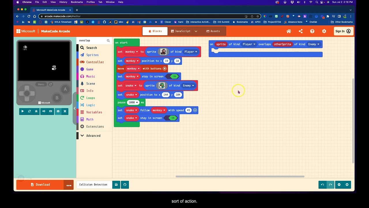 Makecode Arcade On Overlap