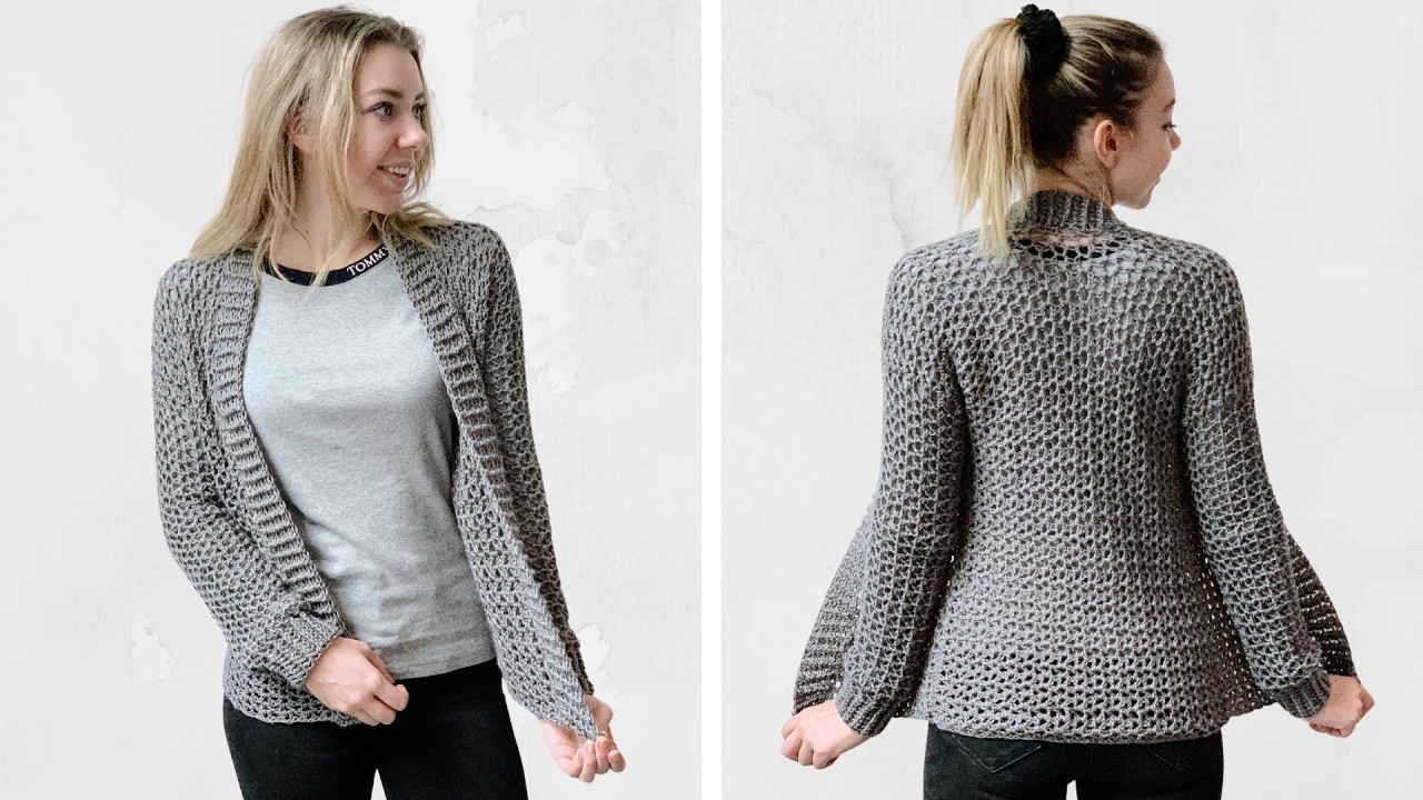 EASY CARDIGAN FOR BEGINNERS - FREE CROCHET PATTERN