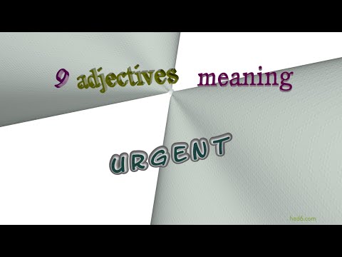 urgent - 10 adjectives which mean urgent (sentence examples)