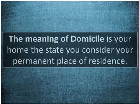 what is meaning of domicile