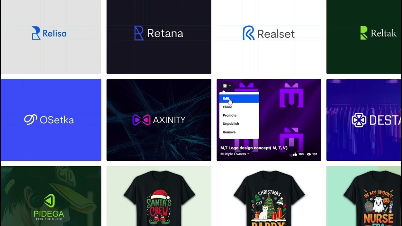 Behance project thumbnail change 3 click only