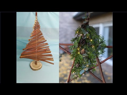 Weihnachtsbaum und Stern aus Weidenruten