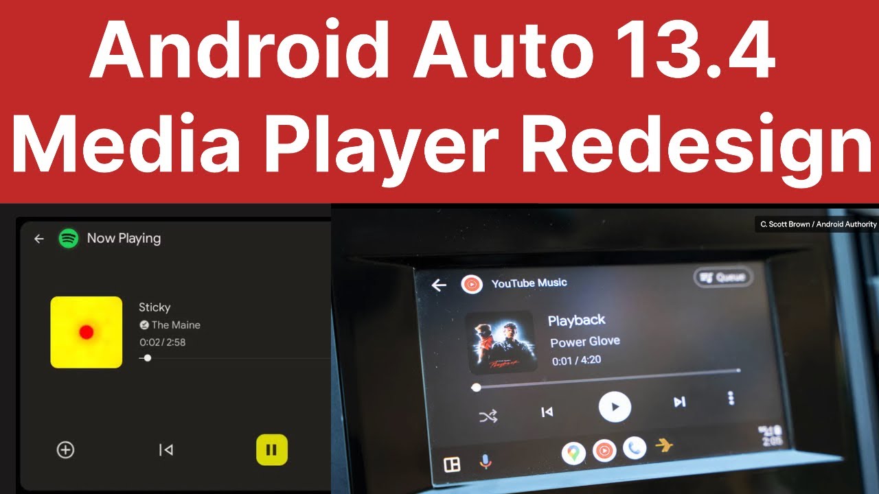 Android Auto 13.4 Software Update, Media Player Redesign