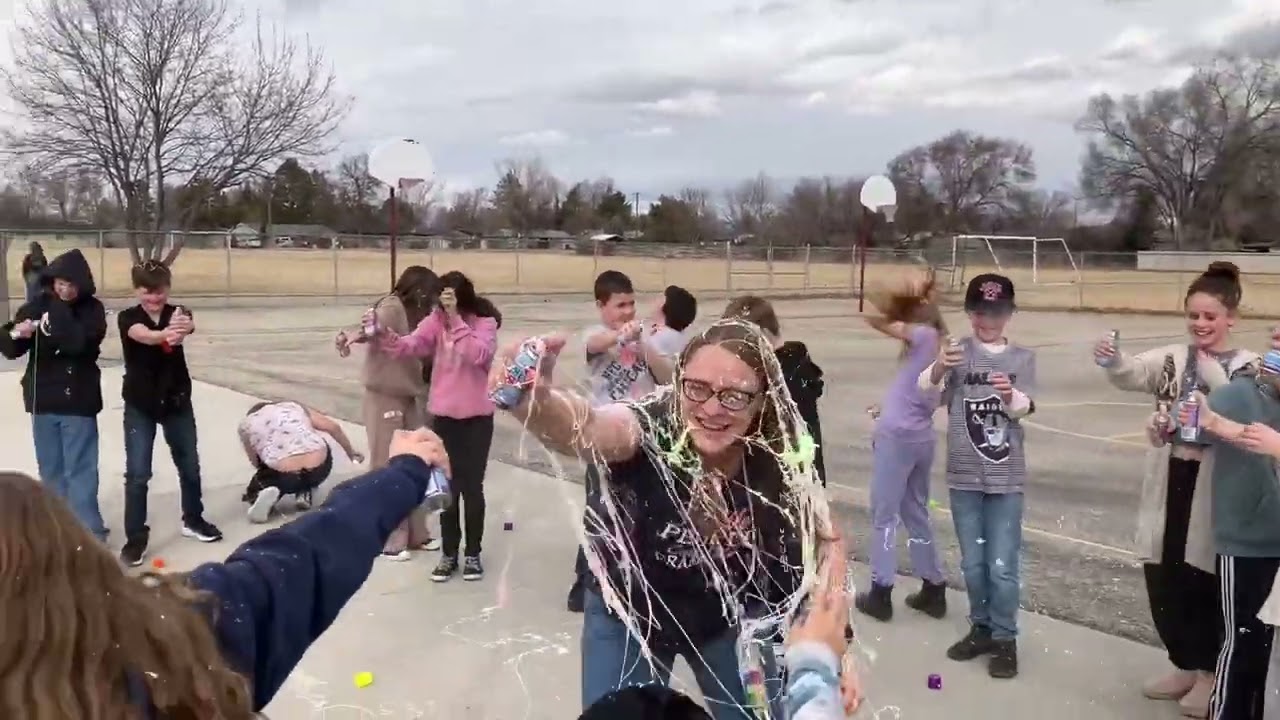 Silly String Fight—Tripp vs. Angle’s class