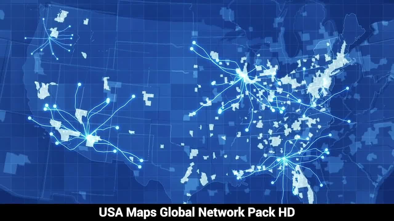 Pack USA Maps Network Motion Graphics